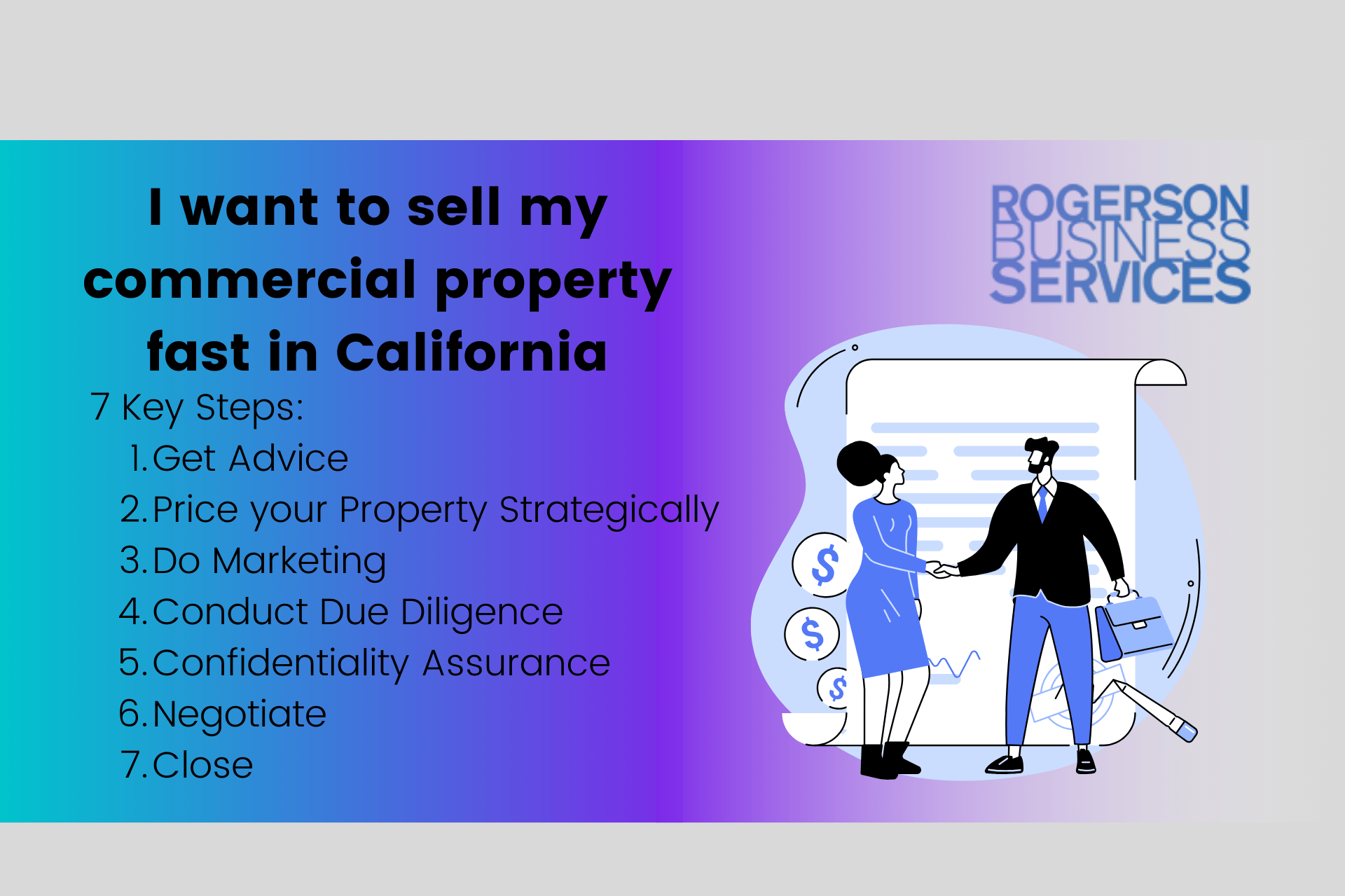 Fast Track Sale of Commercial Property and Business in California